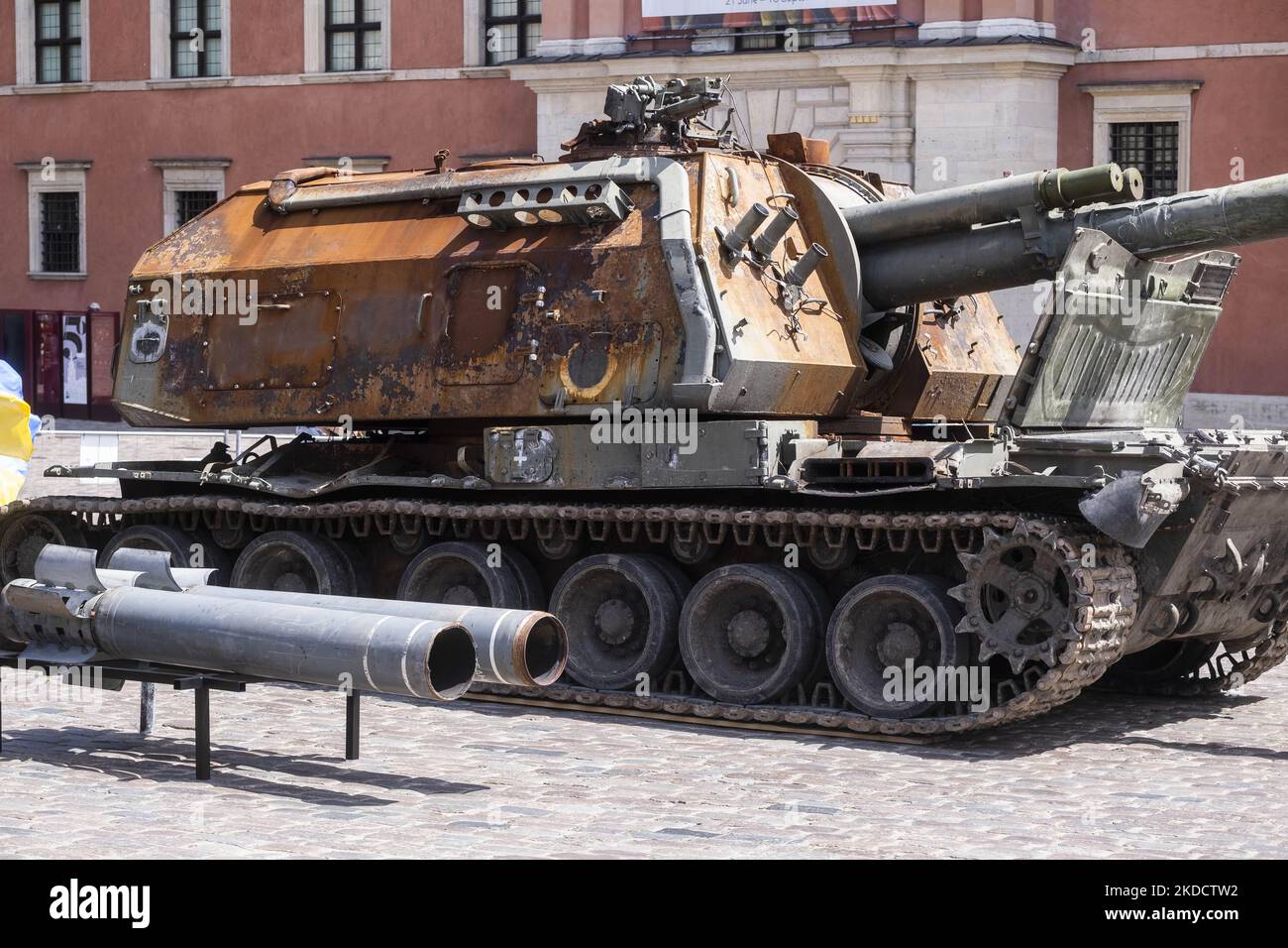 Russian tanks destroyed during the war exhibited at Castle Square in ...