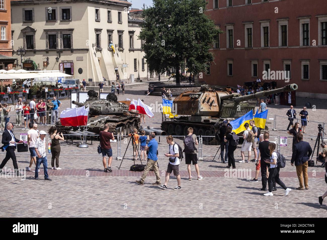 Russian tanks destroyed during the war exhibited at Castle Square in ...