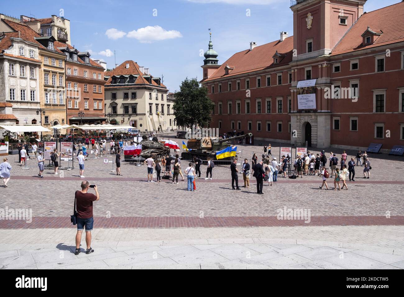 Russian tanks destroyed during the war exhibited at Castle Square in ...