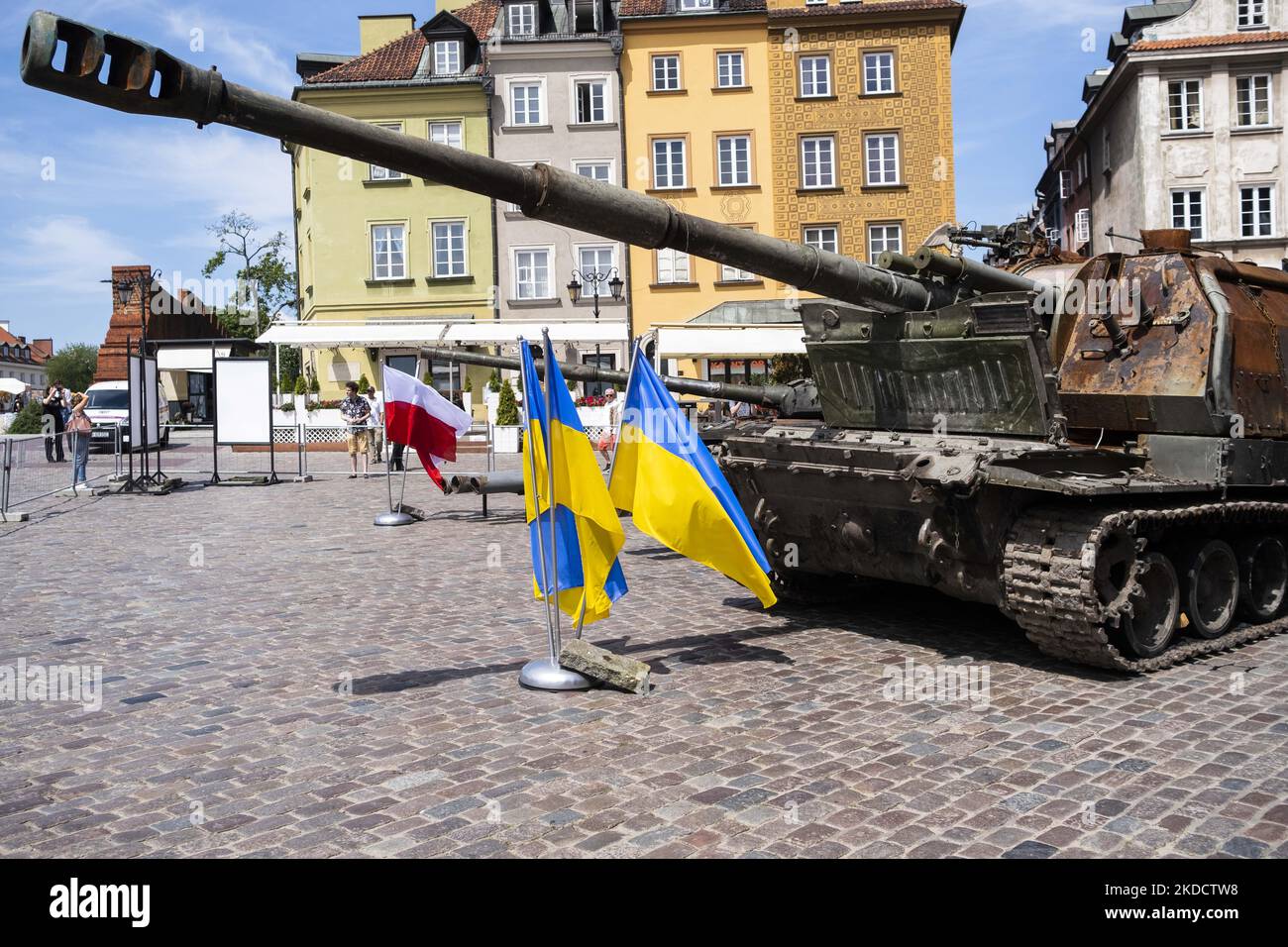 Russian tanks destroyed during the war exhibited at Castle Square in ...