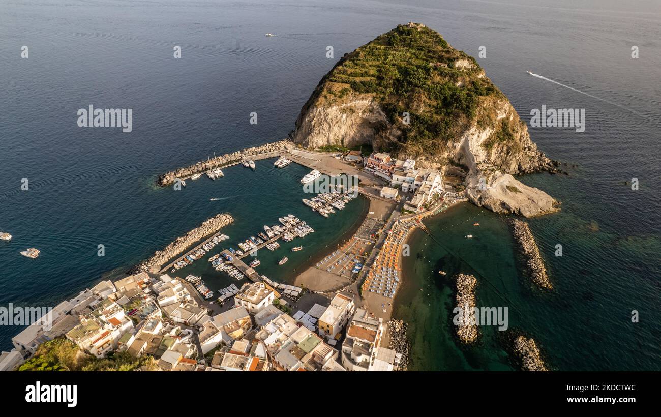 A drone view of Sant'Angelo d'Ischia, in Ischia, Italy, on June 27 ...