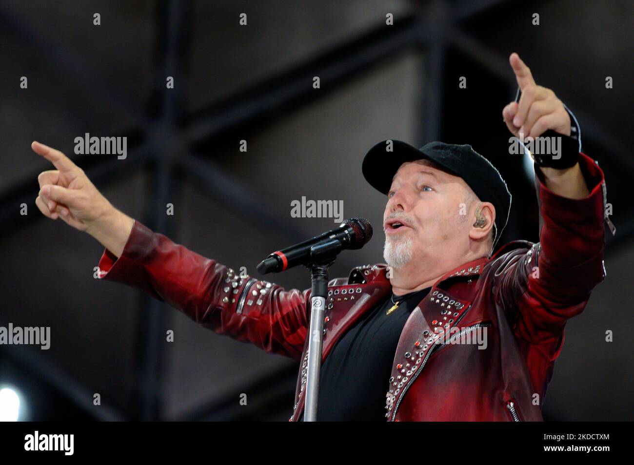 Vasco Rossi performing on stage during the Italian singer Music Concert ...