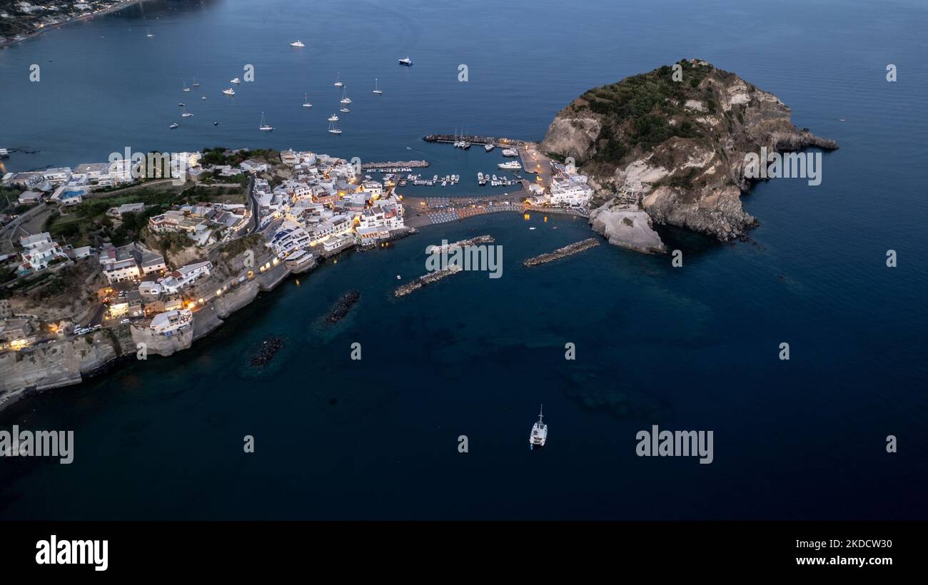 A drone view of Sant'Angelo, Ischia, Italy, on June 26, 2022. Ischia is ...