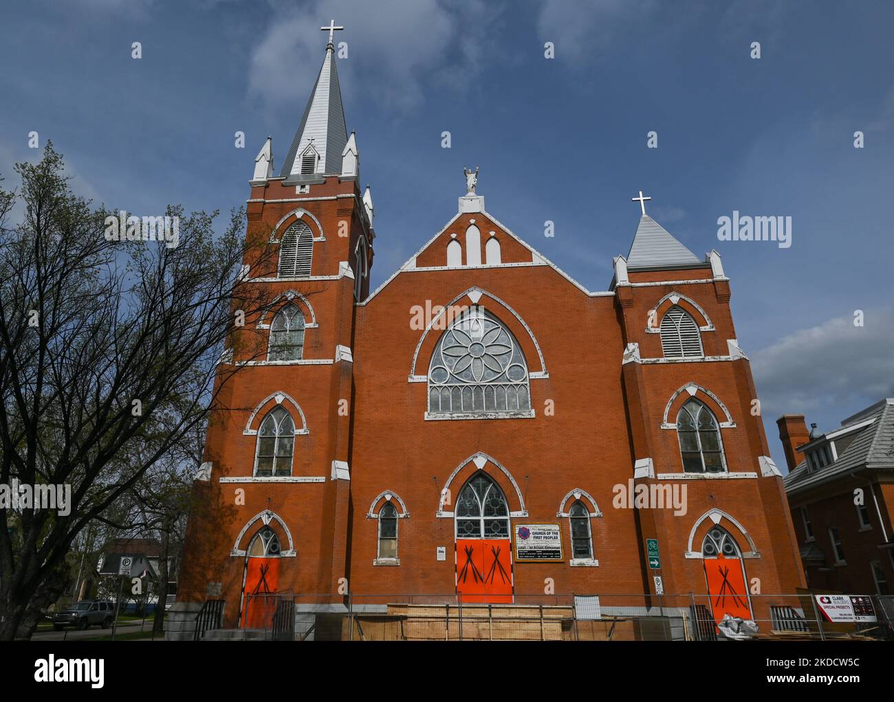 View of the Church of the Sacred Heart in downtown Edmonton. The ...