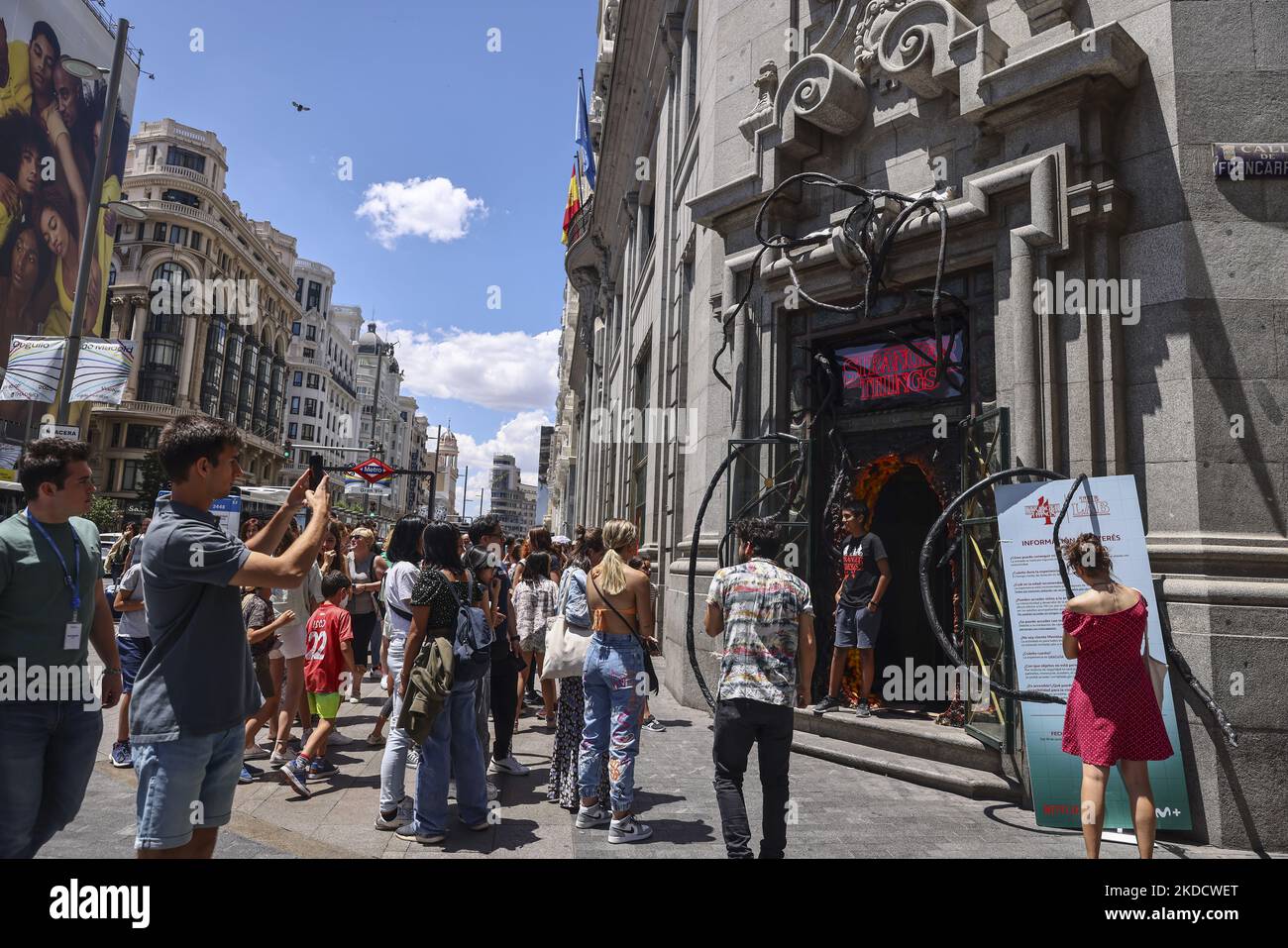 People wait in a line to enter 'The Lab', Stranger Things Netflix ...