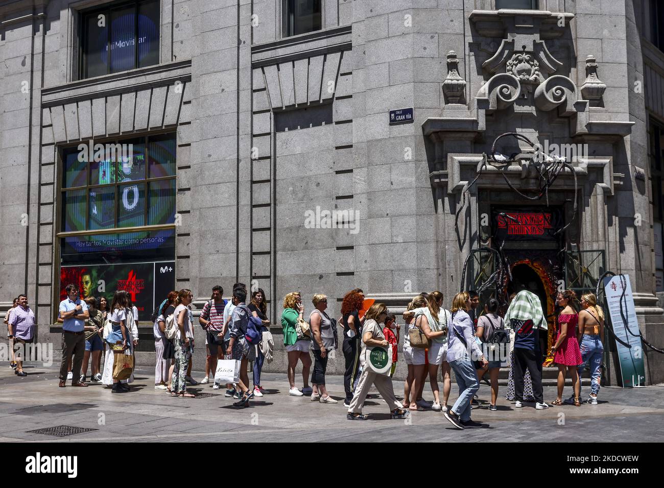 People wait in a line to enter 'The Lab', Stranger Things Netflix ...