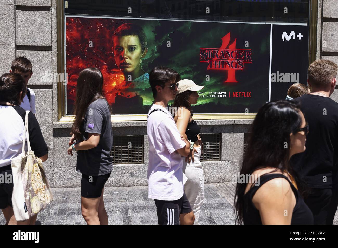 People wait in a line to enter 'The Lab', Stranger Things Netflix ...