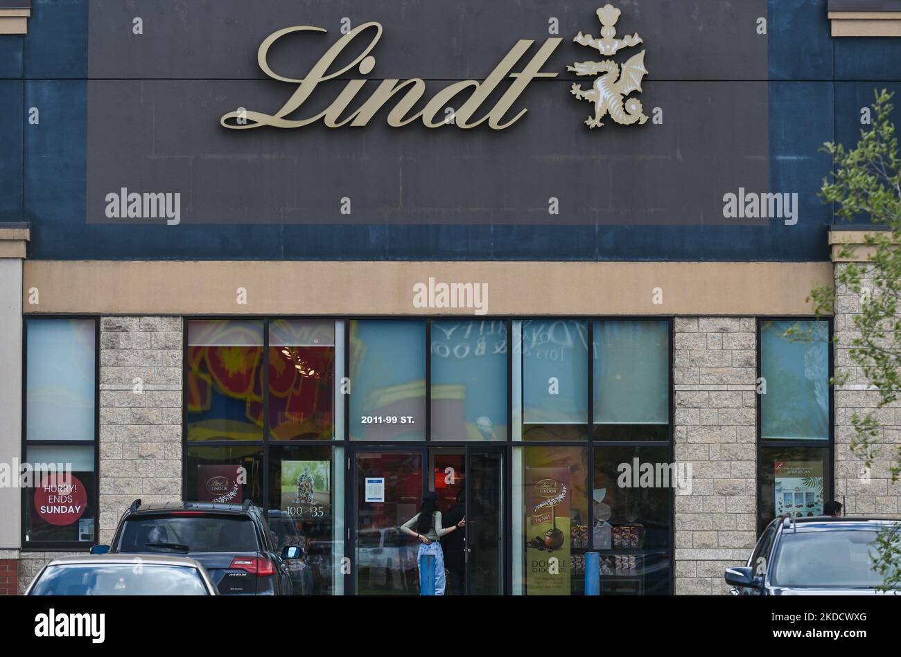 Lindt logo and store in South Edmonton Common. Friday, May 20, 2022, in ...