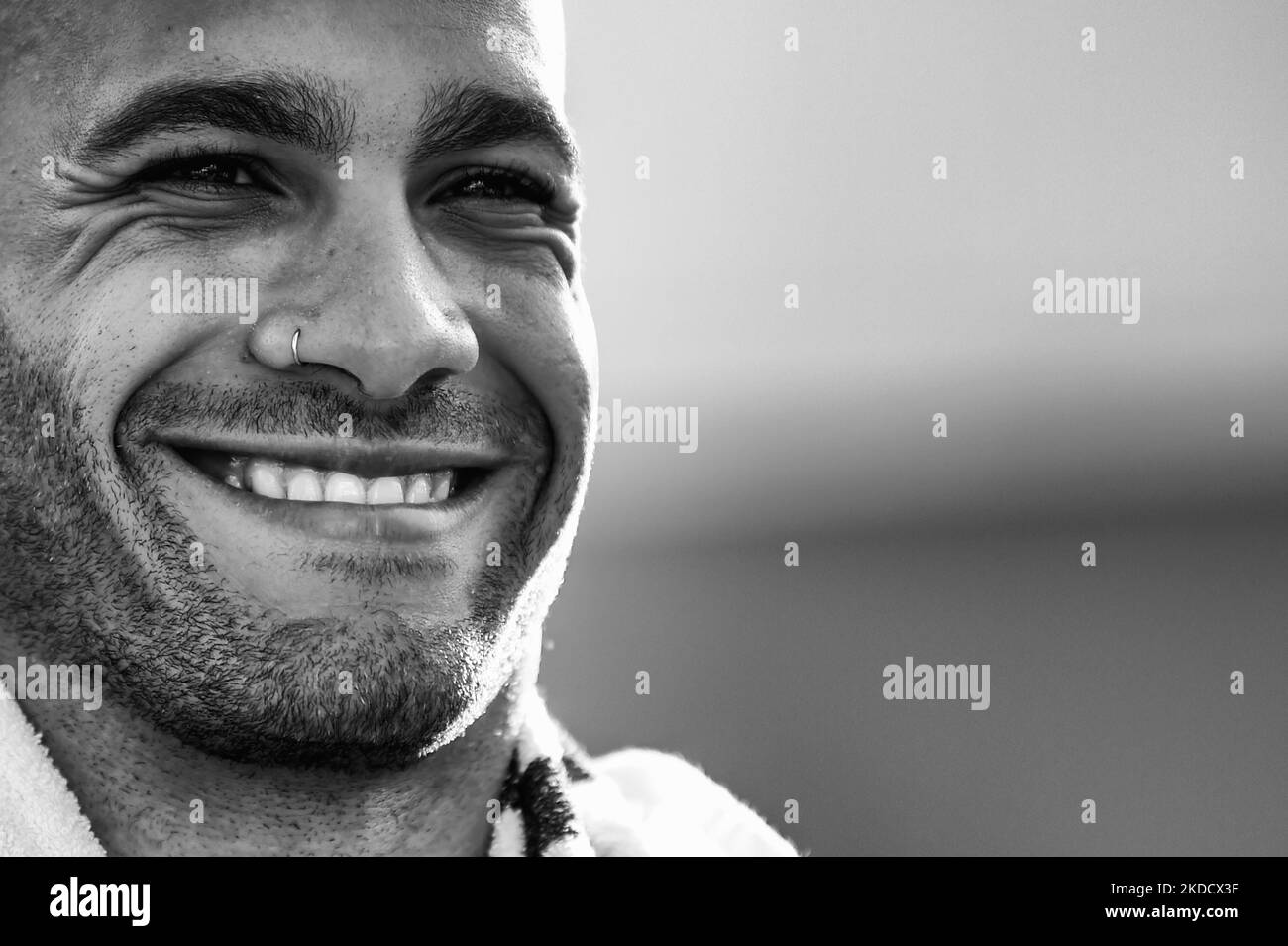 (EDITOR'S NOTE: Image was converted to black and white) Olympic 100 m ...