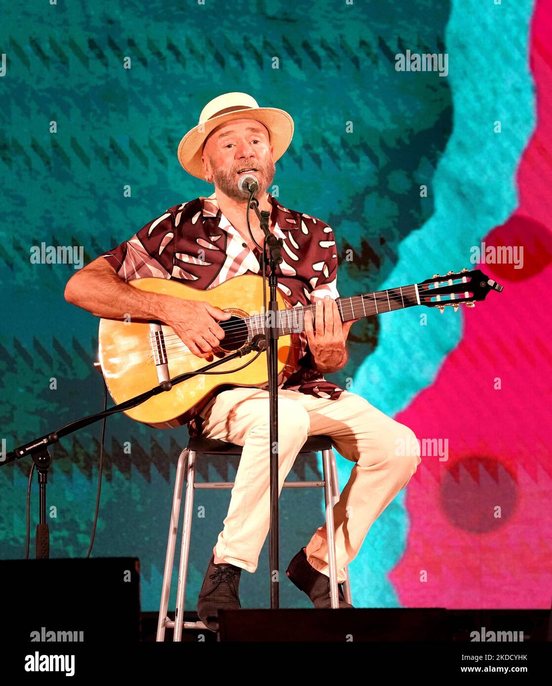 Mario Venuti sing on the stage of the ancient theater for the third ...