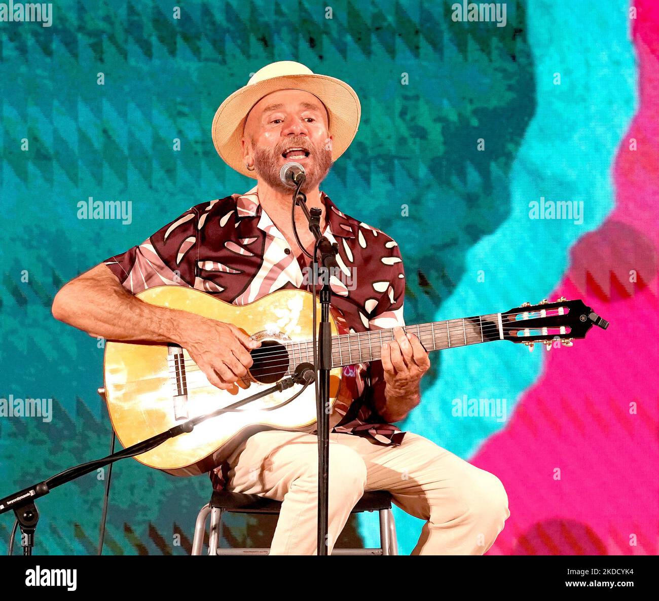 Mario Venuti sing on the stage of the ancient theater for the third ...