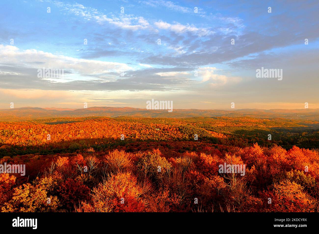 A beautiful scenery of Fall Foliage field in the Northeast United ...