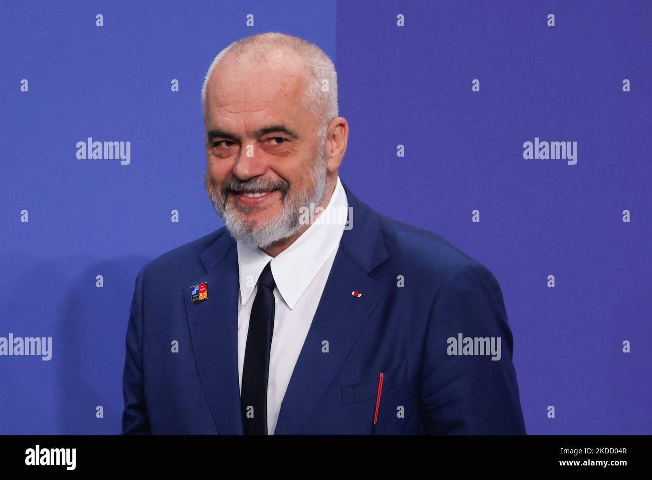 Prime Minister of Albania Edi Rama during the welcome ceremony of the ...