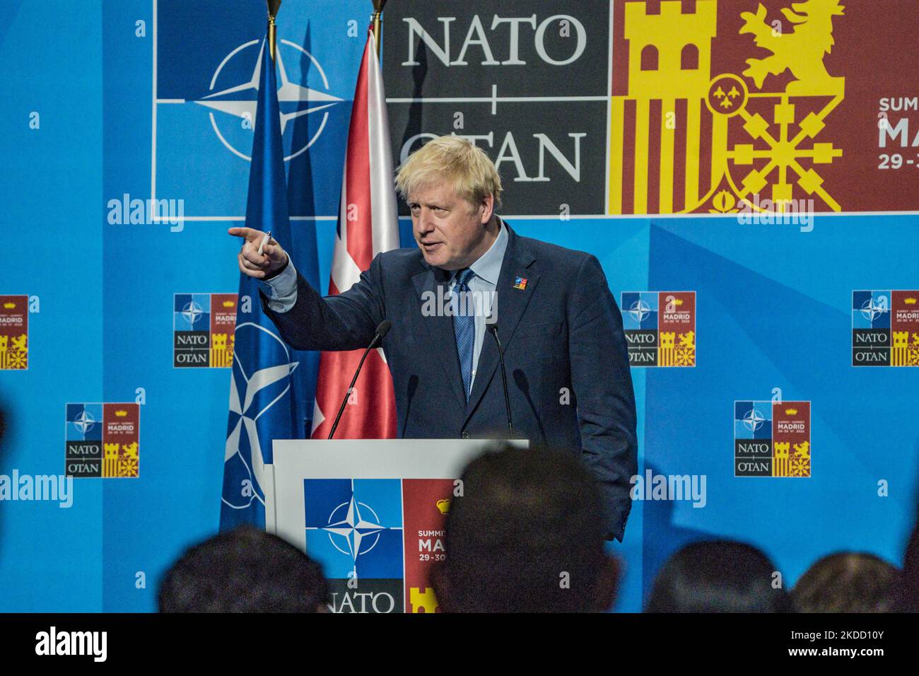 Boris Johnson, Prime Minister of the United Kingdom, gives the turn for ...