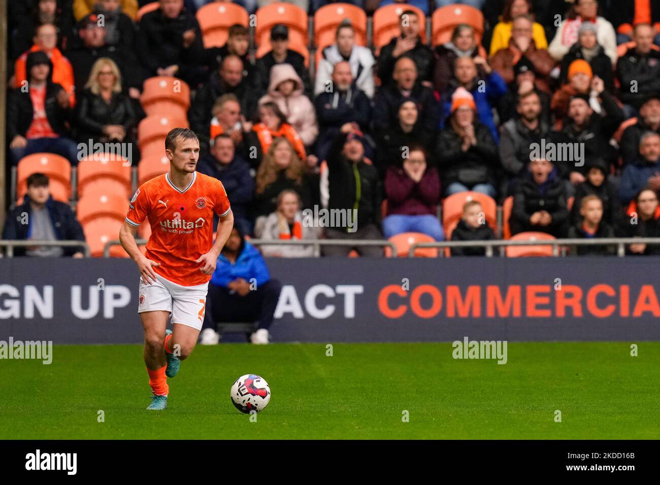 Callum Connolly #2 of Blackpool during the Sky Bet Championship match ...