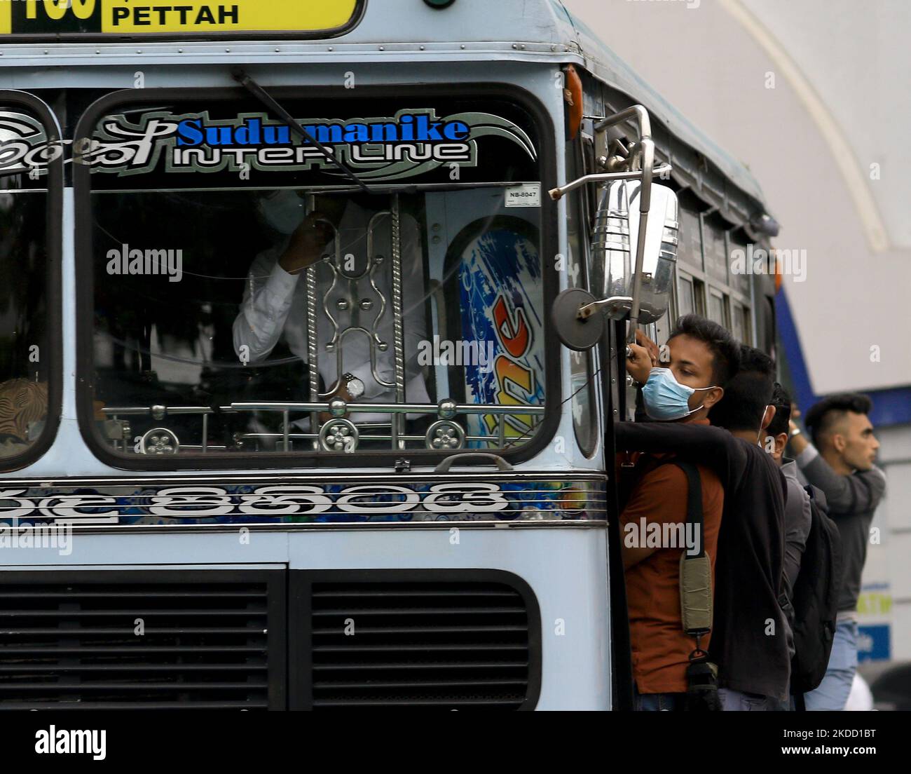 Sri Lankan commuters travel in a bus at Colombo, Sri Lanka. 30 June ...