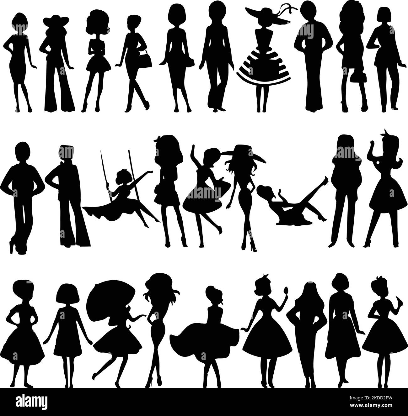 A vector illustration of the woman figurines Stock Vector Image & Art ...