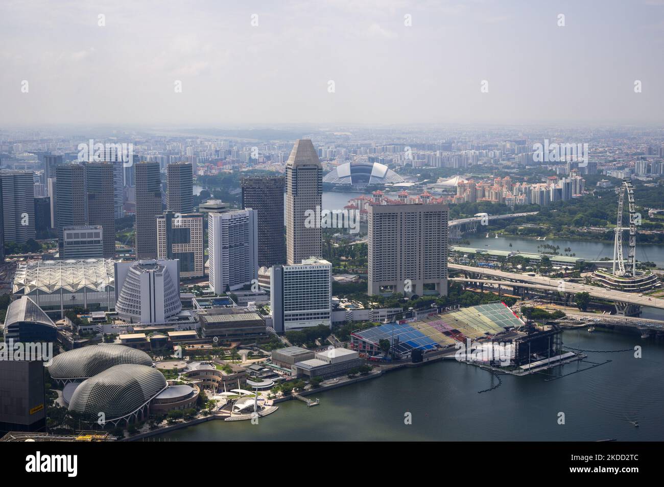 A view of Marina Bay with eastern Singapore in the distance as property ...