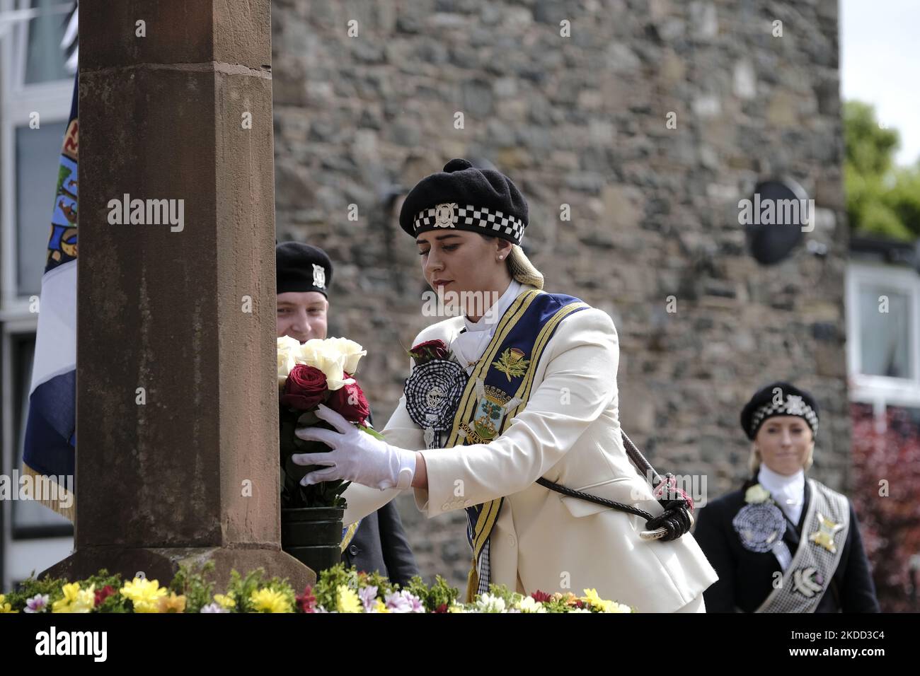 Galashiels, UK. 02 Jul.2022. Braw Lass Abbie Hood, at the Old Town ...