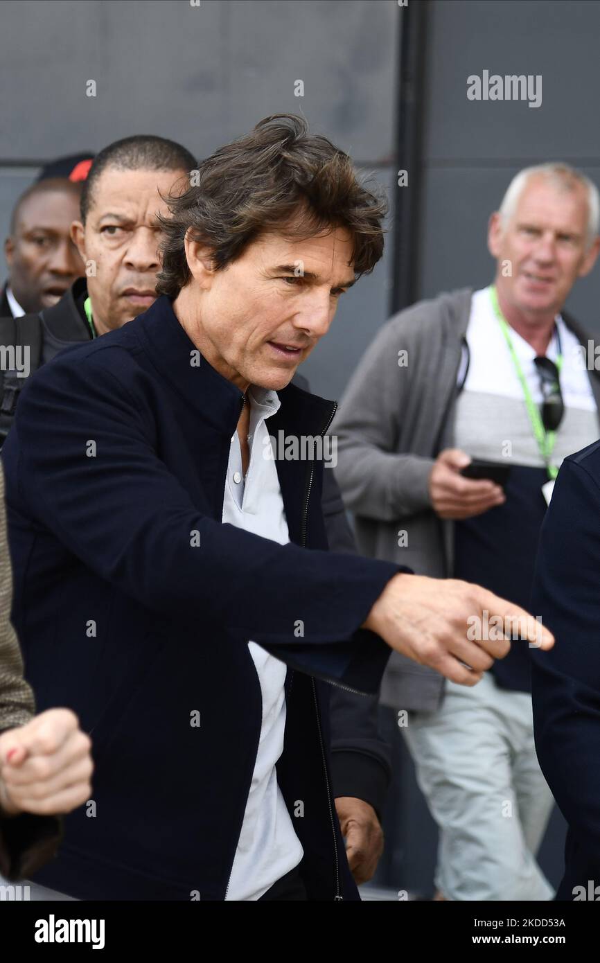 The Hollywood actor Tom Cruise during the race of the F1 Grand Prix of ...
