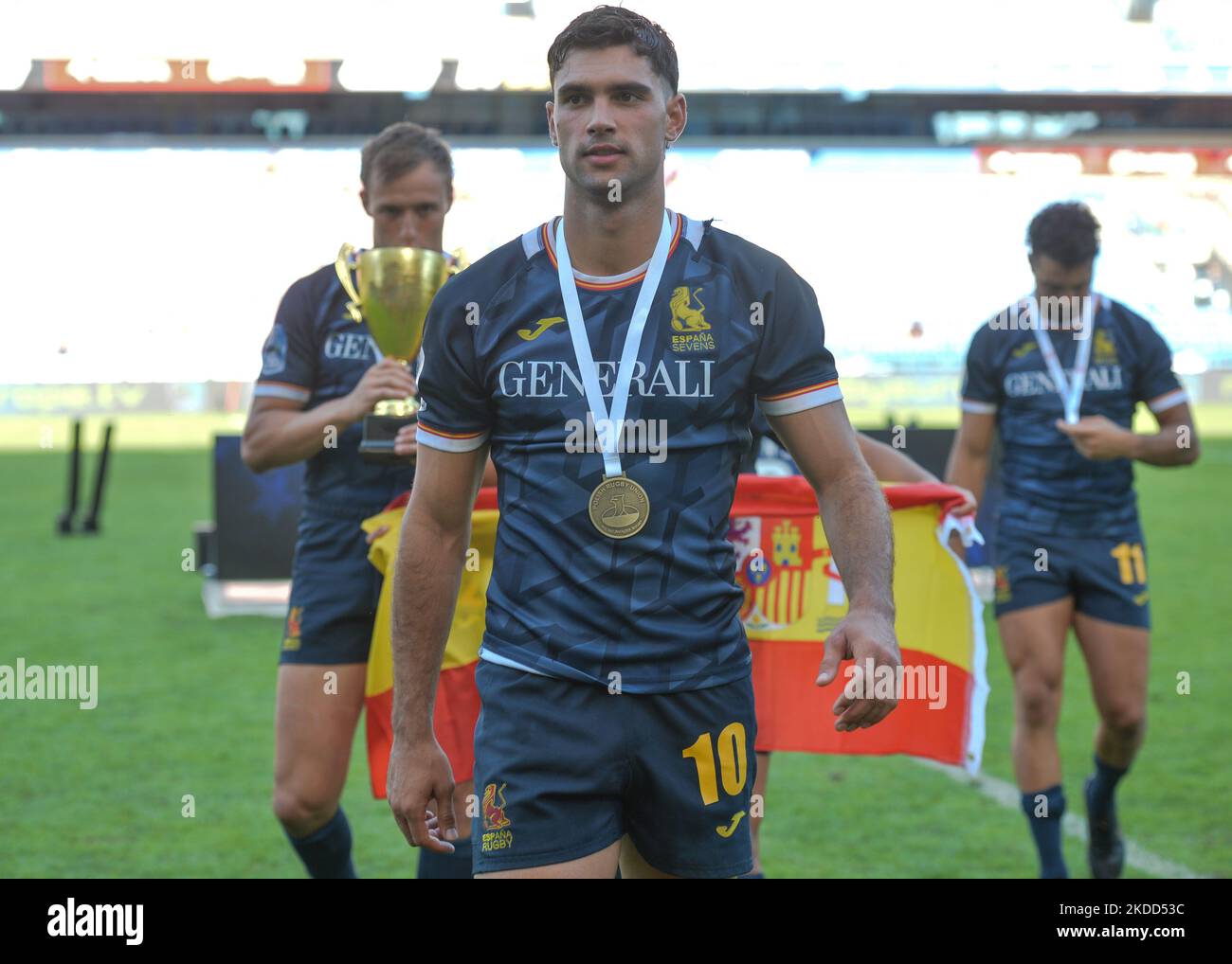 Manuel MORENO of Spain's national rugby sevens team after wimmingthe Men's 7s Final of The 2022 ...