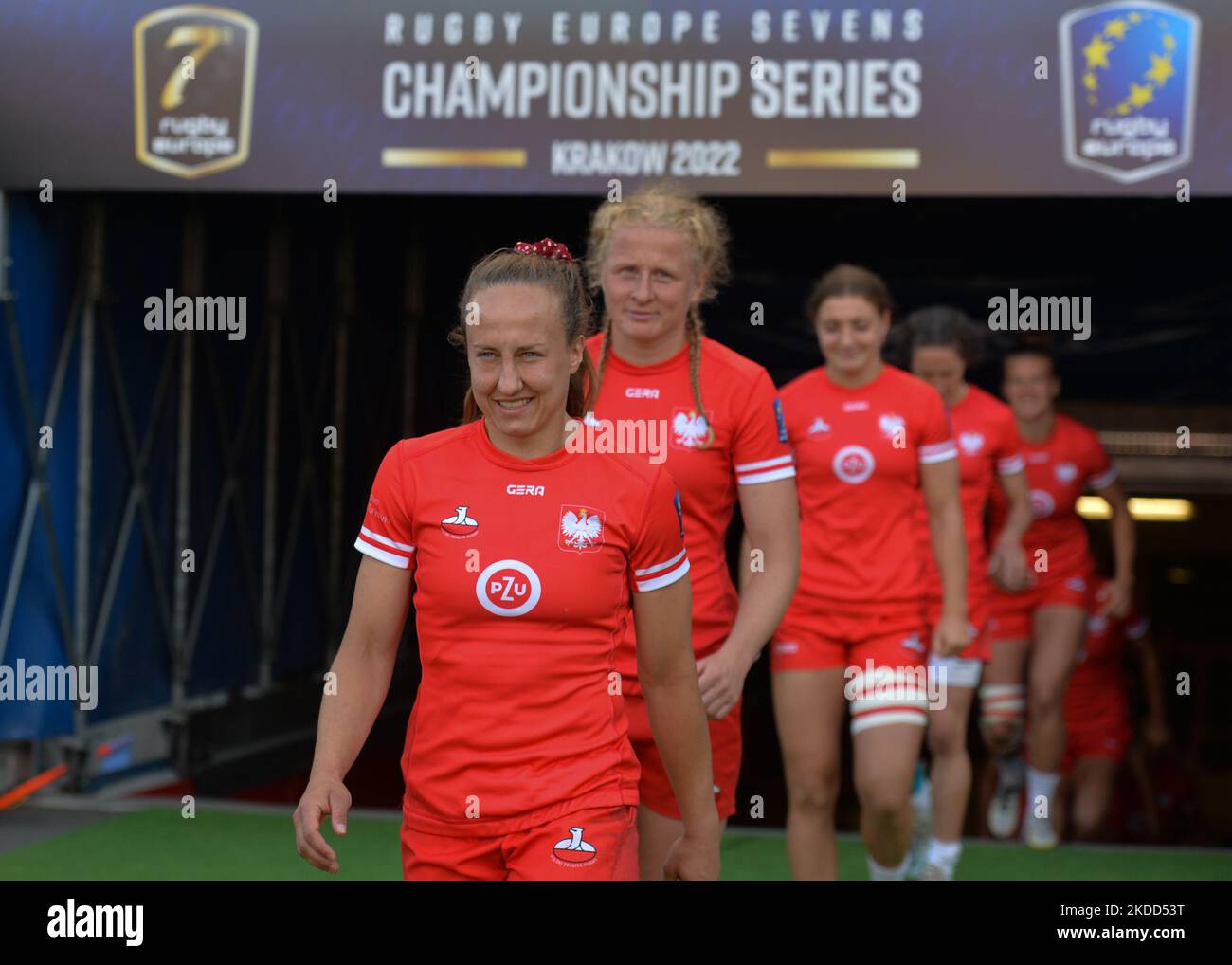 Members of Poland's national rugby sevens team ahead the Awards ...