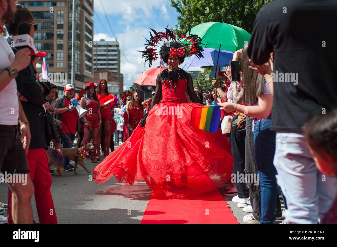 Transgender and drag performers participate in a catwalk during the ...