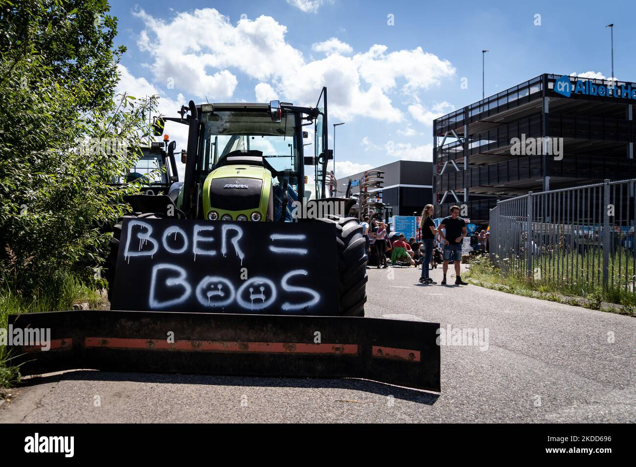 Tractors around at a distribution center of Albert Heijn in Utrecht ...