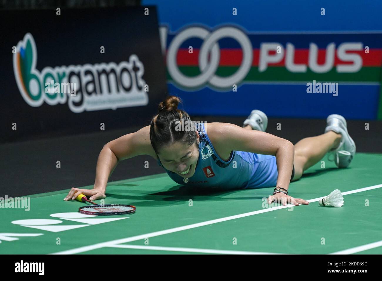 Ratchanok Intanon of Thailand celebrates her victory after winning the ...