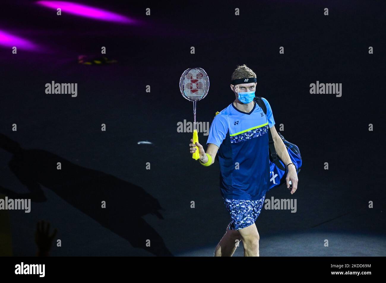 Viktor Axelsen of Denmark competes in the Mens Singles Finals match ... Viktor Axelsen of Denmark competes in the Mens Singles Finals match ...