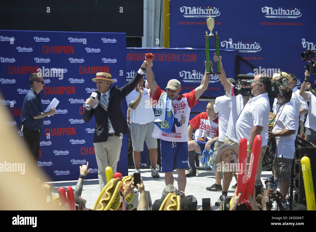 Second place winner, Jeffrey Esper competes in the 2022 Nathans Famous ...