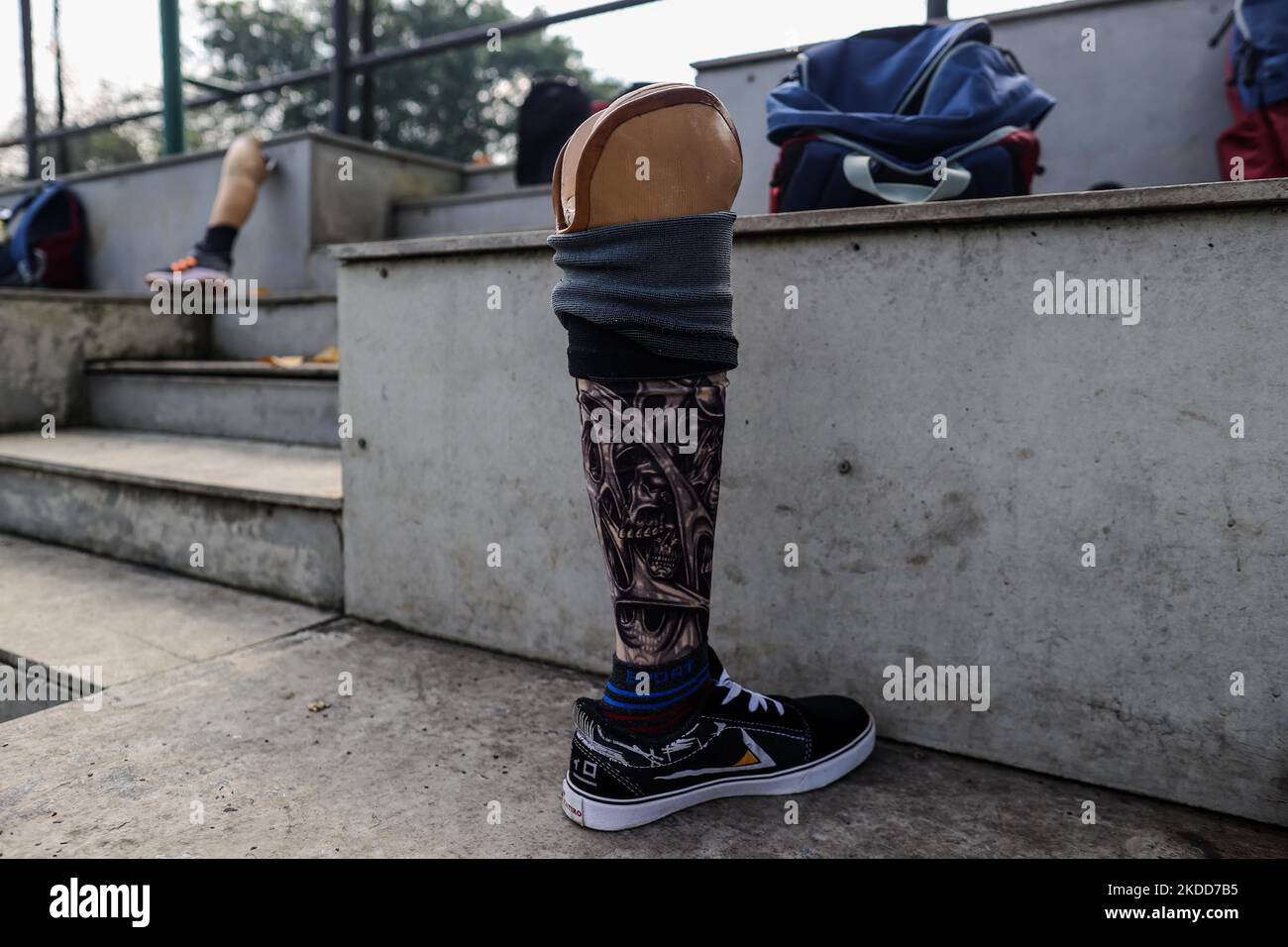 A prosthetic leg of the Player from Garuda Indonesia Amputee Football ...