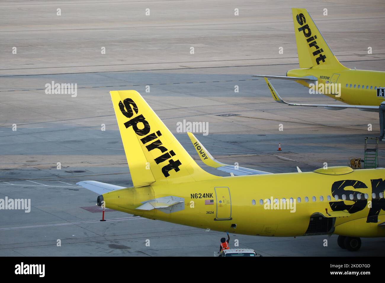 Spirit Airlines planes can be seen at George Bush Intercontinental ...