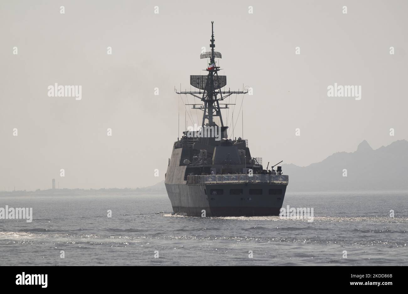 Iranian Navy Sahand warship sails along the Persian Gulf near the ...