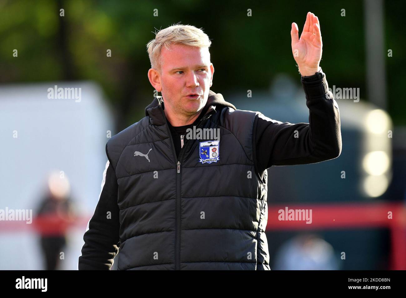 Pre season friendly match hurst cross stadium hi-res stock photography ...
