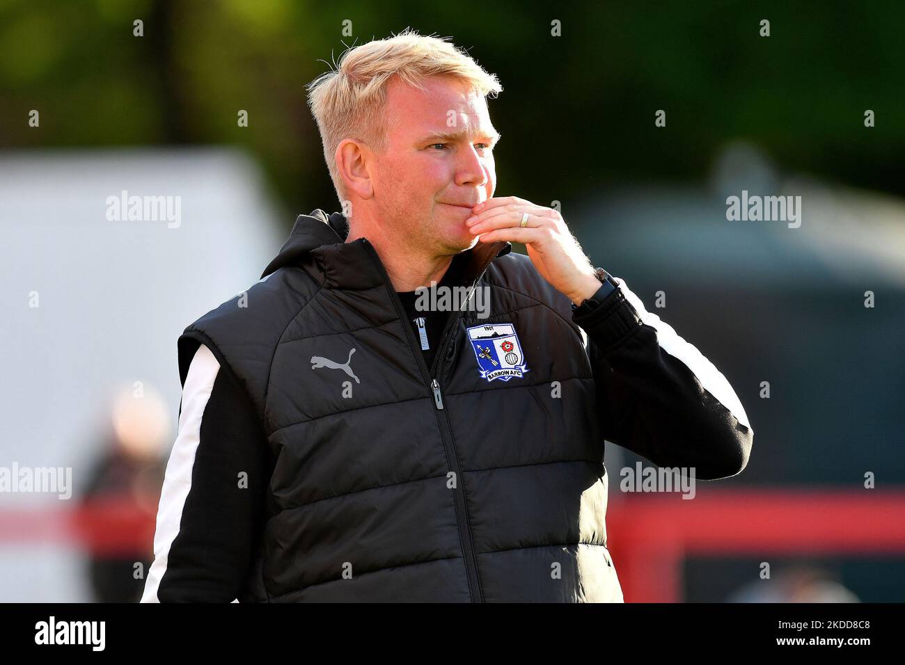 Pre season friendly match hurst cross stadium hi-res stock photography ...