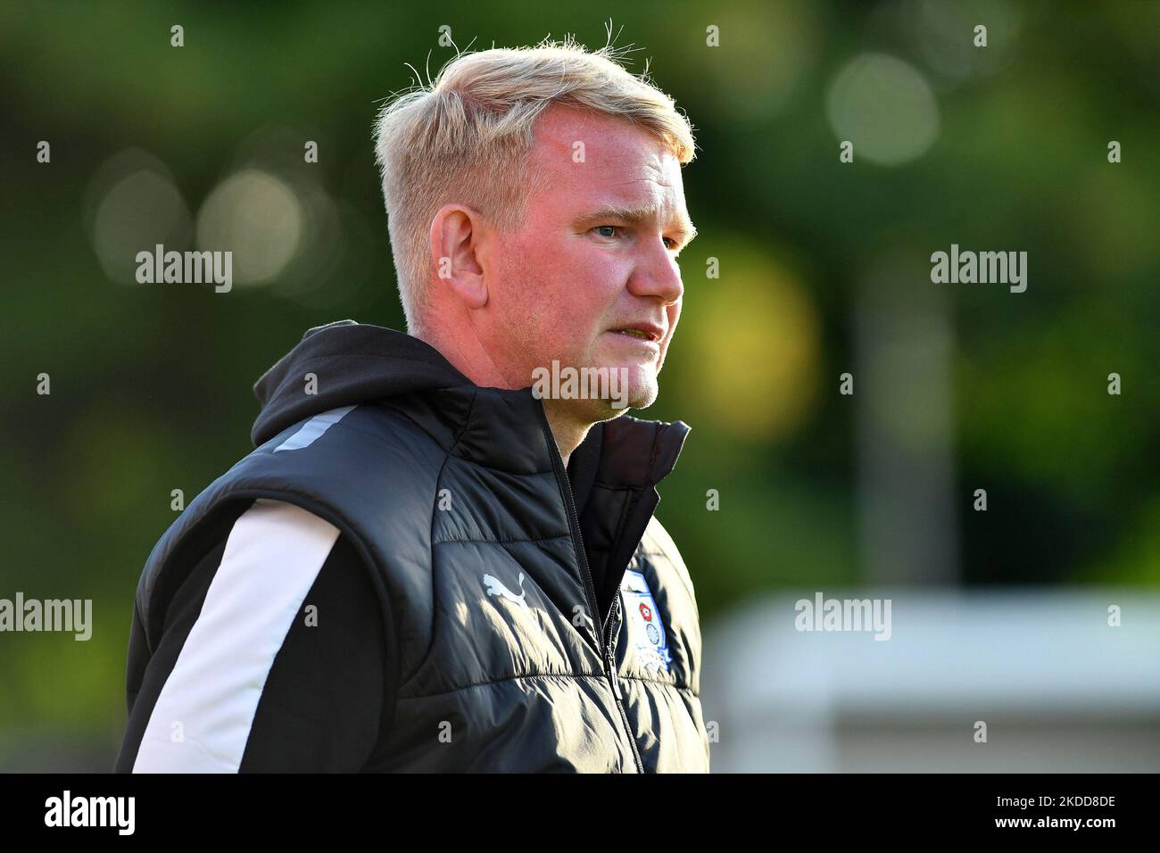Barrow's new manager Pete Wild during the Pre-season Friendly match ...