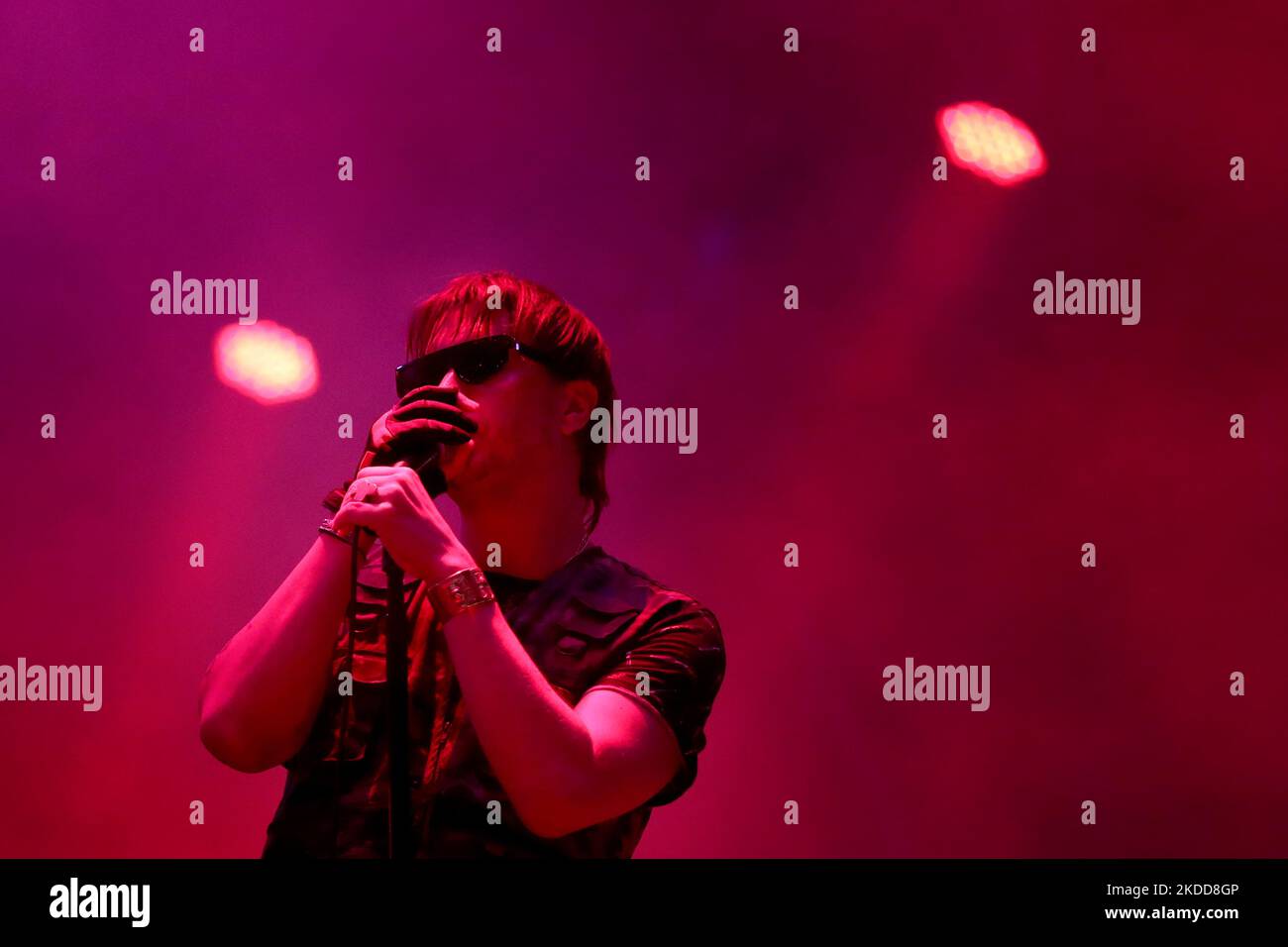 US rock band The Strokes lead singer Julian Casablancas performs on the ...