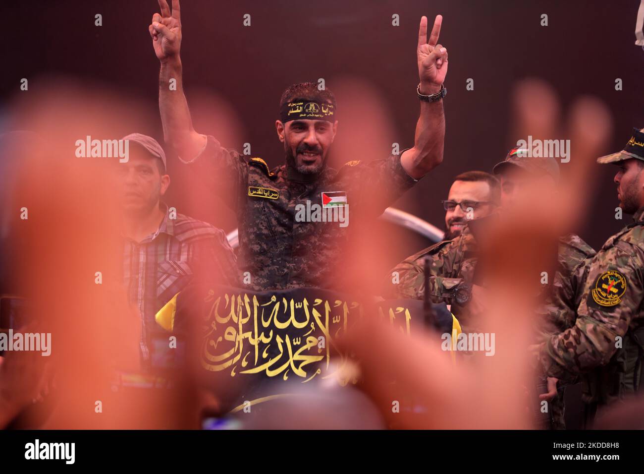 Former Palestinian prisoner Hosni Issa, celebrates with friends and ...