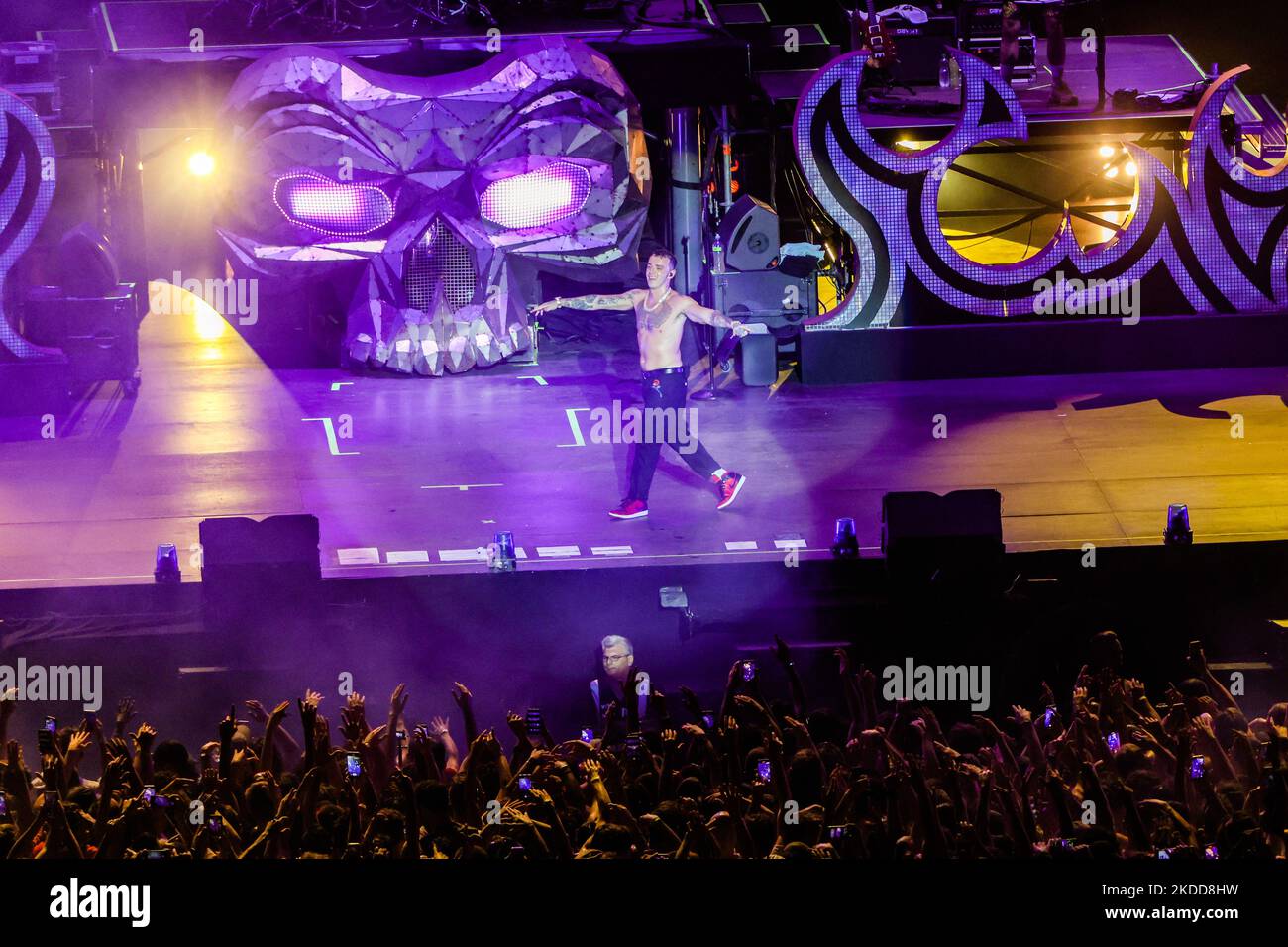 Italian rapper Salmo performs live at Giuseppe Meazza Stadium in San ...