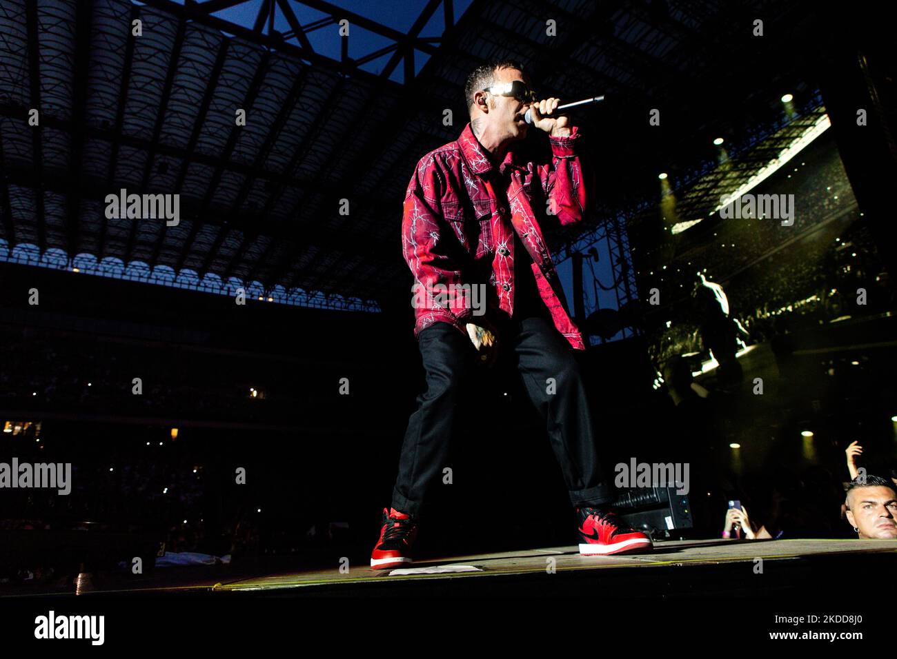 Italian rapper Salmo performs live at Giuseppe Meazza Stadium in San ...