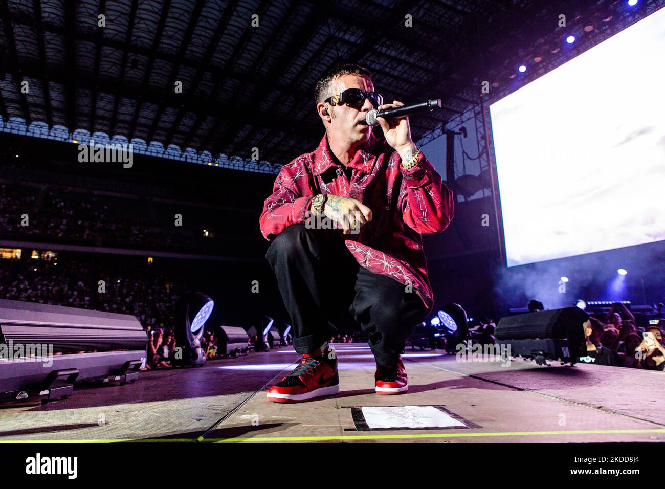 Italian rapper Salmo performs live at Giuseppe Meazza Stadium in San ...
