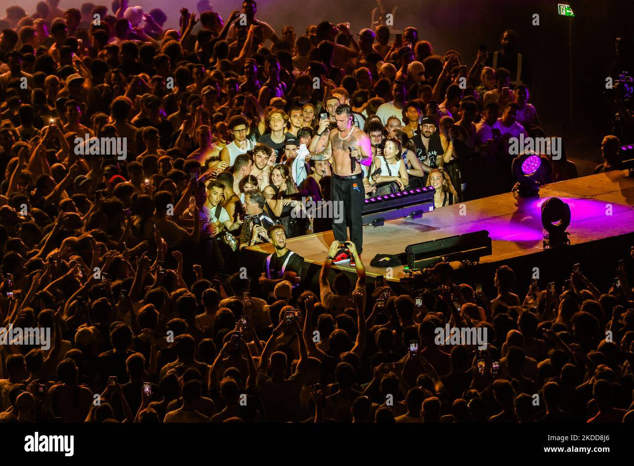 Italian rapper Salmo performs live at Giuseppe Meazza Stadium in San ...