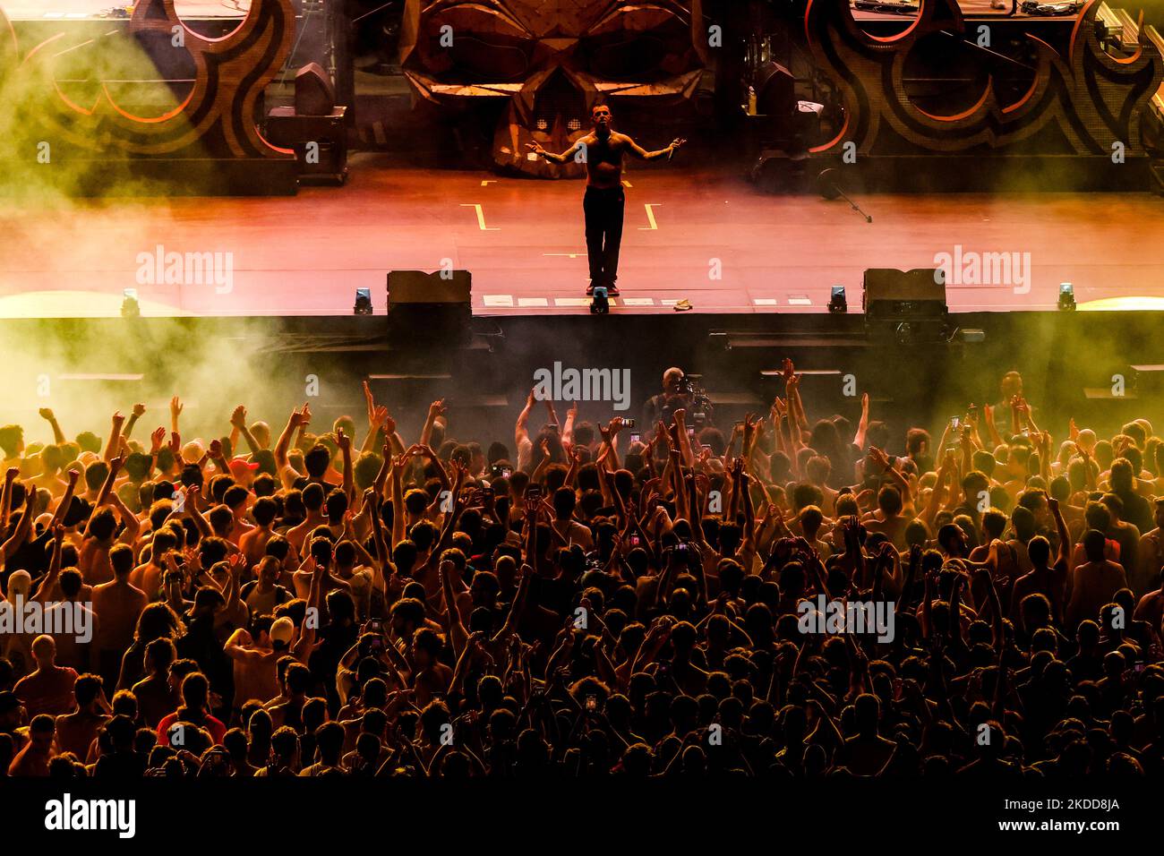 Italian rapper Salmo performs live at Giuseppe Meazza Stadium in San ...