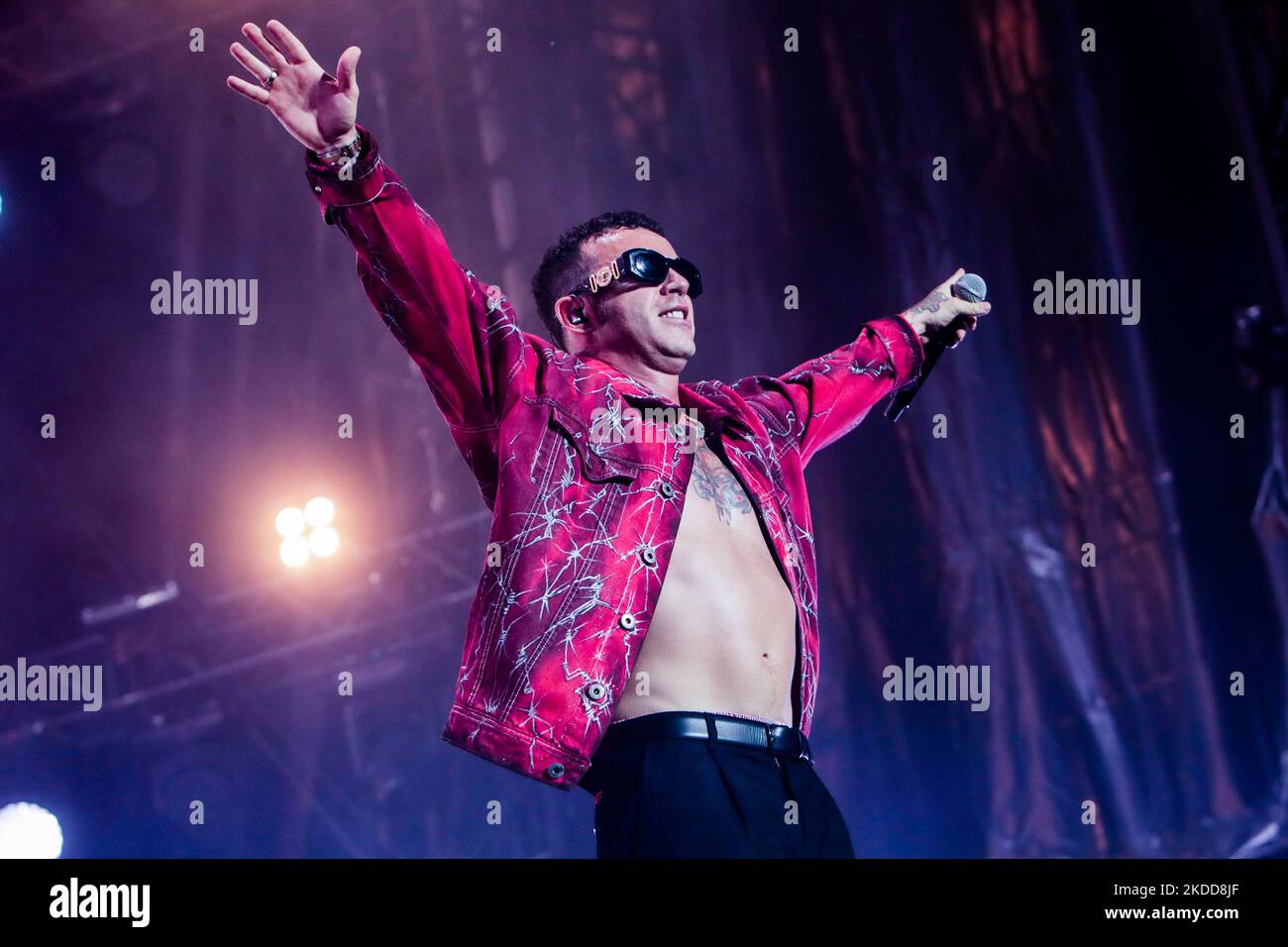 Italian rapper Salmo performs live at Giuseppe Meazza Stadium in San ...