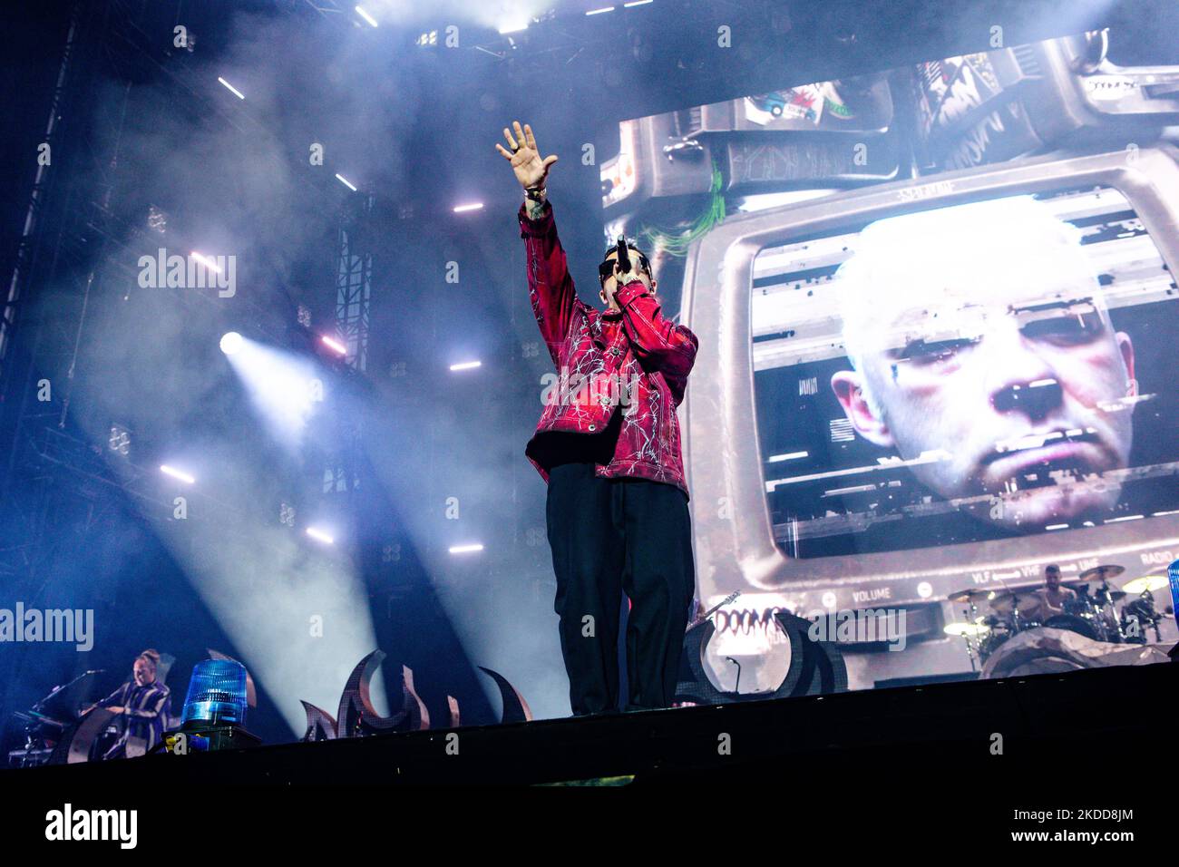 Italian rapper Salmo performs live at Giuseppe Meazza Stadium in San ...