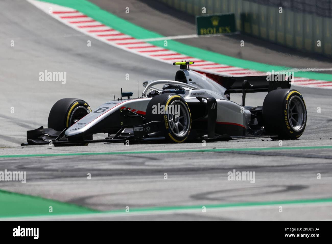 Juri Vips during the Formula 2 practice session in Spielberg, Austria ...