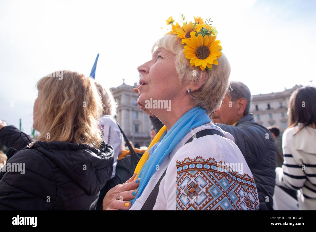 Rome, Italy. 5th Nov, 2022. Ukrainian woman during demonstration for ...
