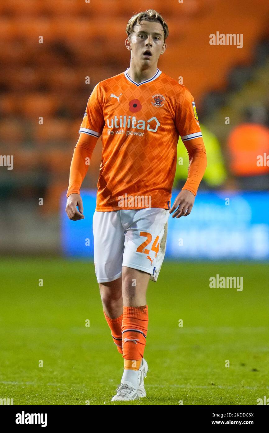 Callum Wright #24 of Blackpool during the Sky Bet Championship match Blackpool vs Luton Town at ...