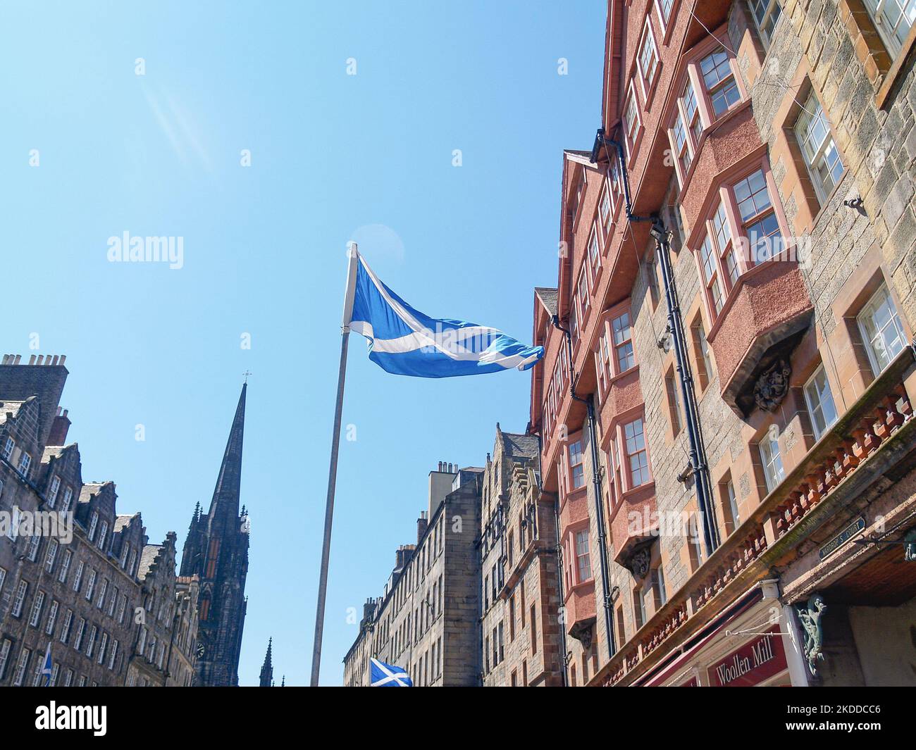 Historic gables and facades along Royal Mile in Edinburgh, Scotland ...